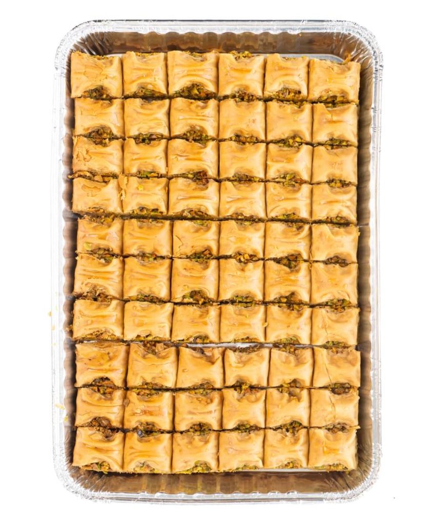 Mini Square Turkish Pistachio Baklava - Medium Tray - Farhat Sweets